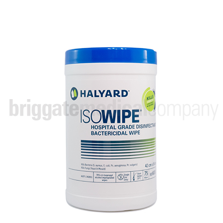 Isowipes Bactericidal Wipes Dispenser of 75 Wipes - Briggate Medical ...