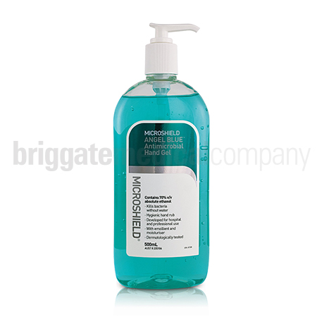 Microshield Angel BLUE Antimicrobial Hand Gel Blue 500ml - Briggate ...