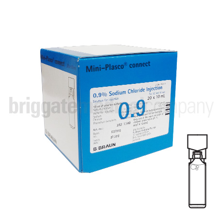 Sodium Chloride (Saline) 0.9% Inject. 10ml Polyamp Box 20 - Briggate ...